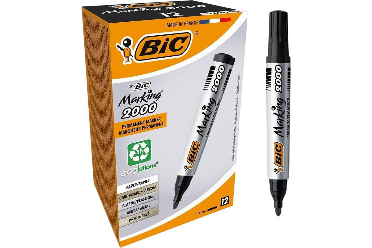 Popisovač permanentní BiC Marking 2000, kulatý hrot, 1,7 mm, černý ...