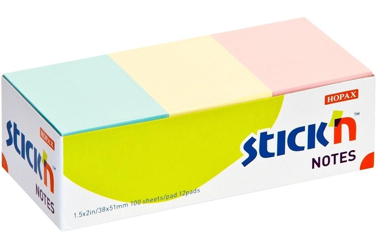 Bloček samolepicí Stick'n by Hopax, 38 x 51 mm, 12 x 100 lístků ...