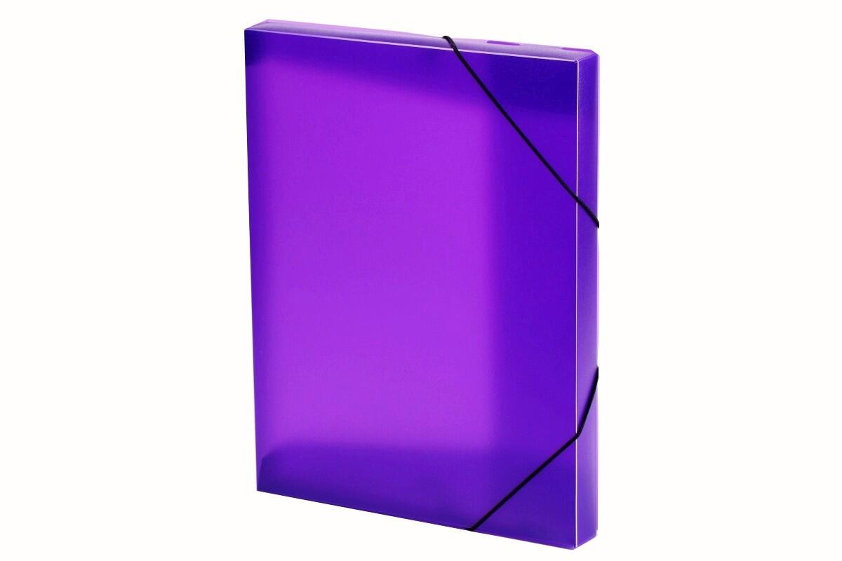 Box na spisy A4 Opaline, celoplastový, hřbet 3 cm, s gumičkou, fialový ...
