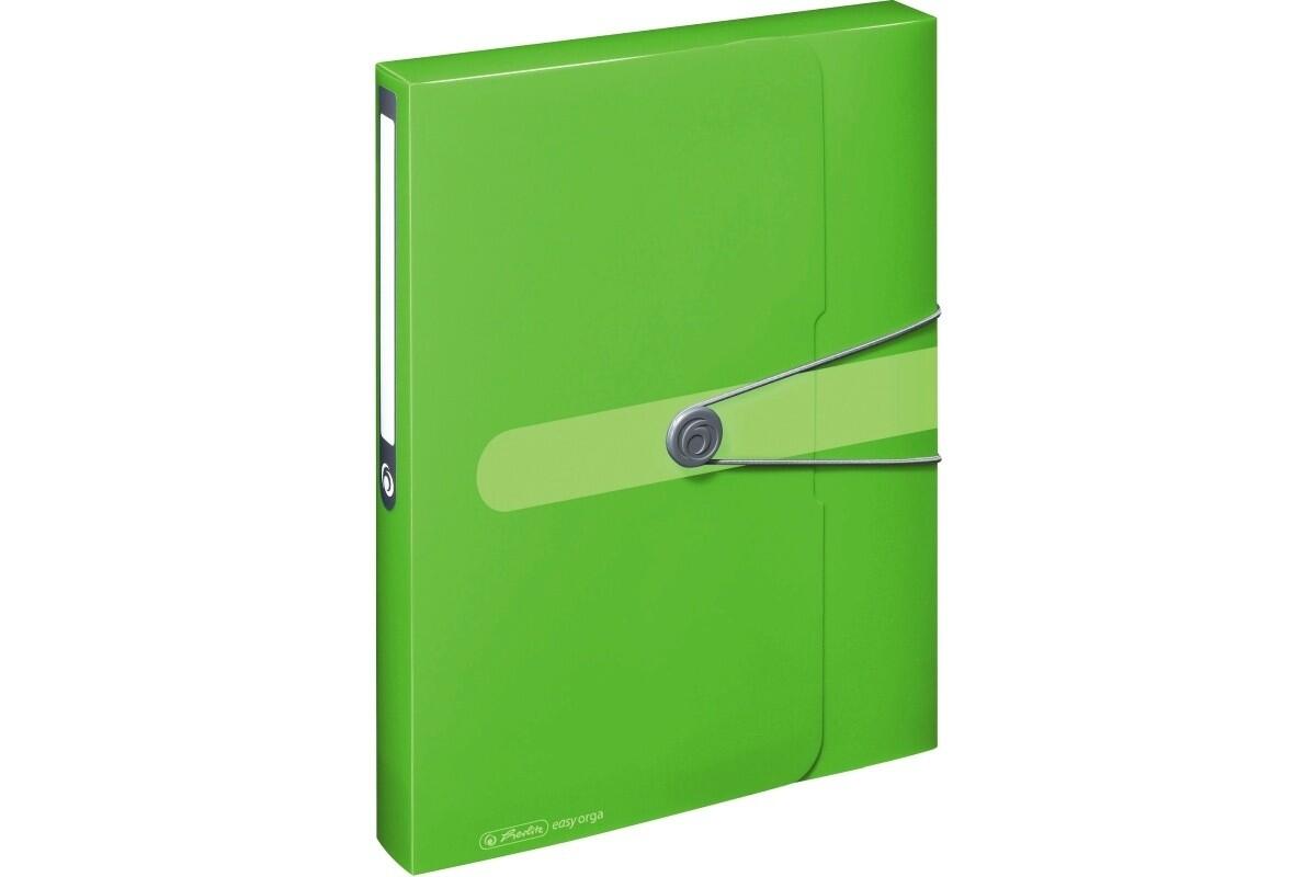 Box na spisy A4 Easy orga, celoplastový, hřbet 4 cm, s gumičkou,zelený ...